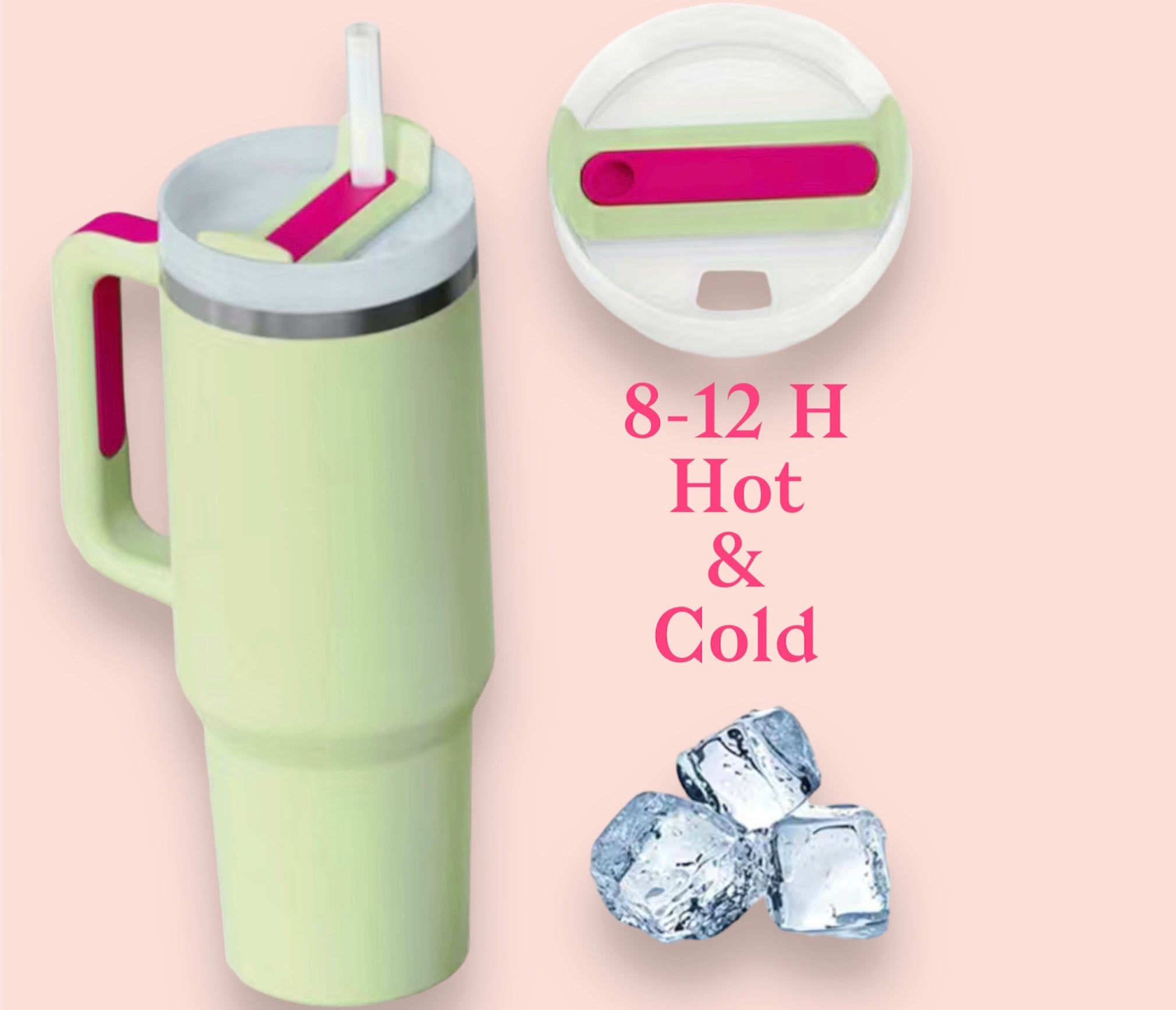 40 oz Tumbler with Handle, Stanley Cup Dupe | Clover Line Designs Boutique