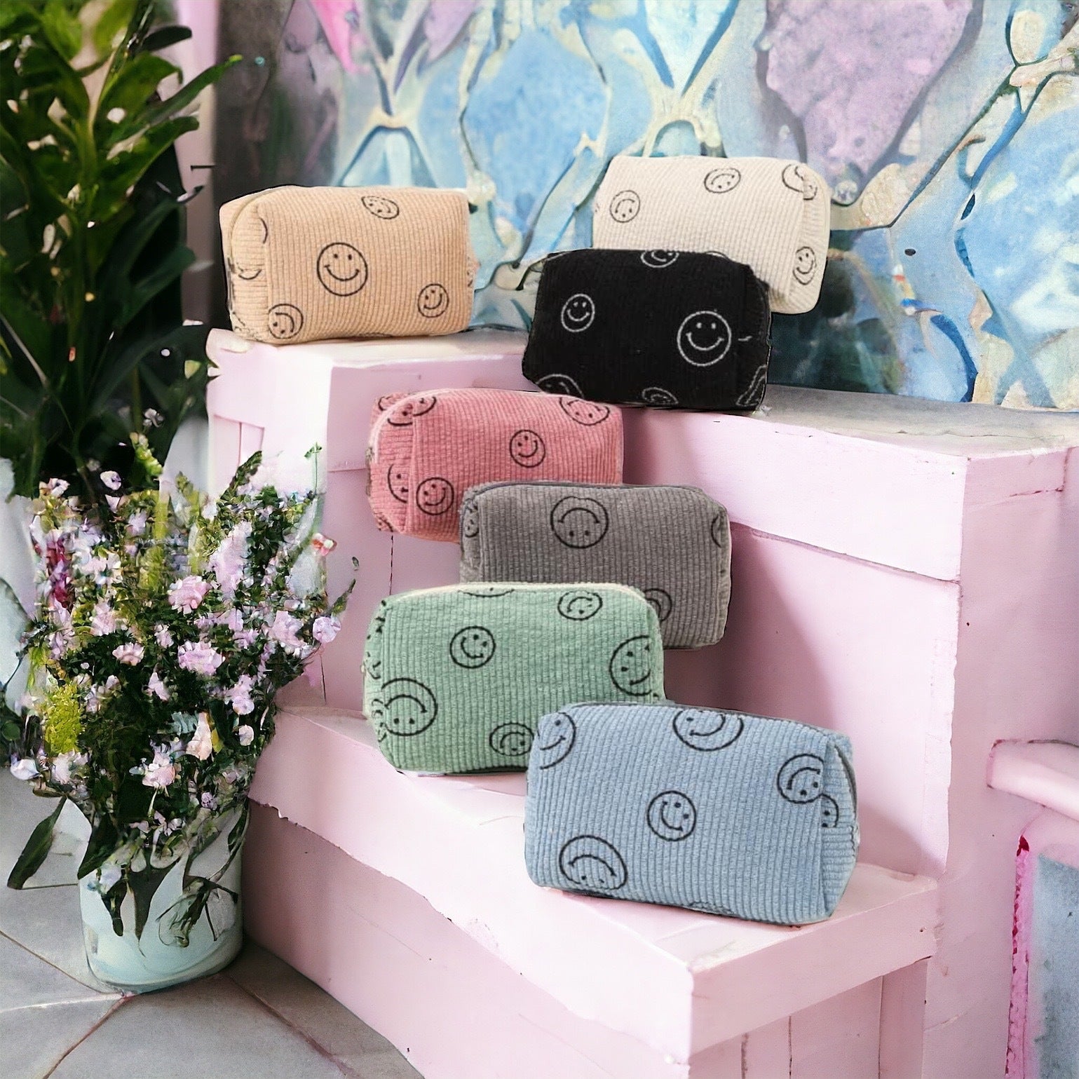 Smiley Face Pouches | Clover Line Designs Boutique